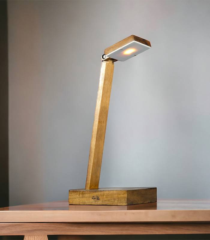 Sensor Touch Walnut Wood Multipurpose Side Table Lamp - Kashmers.com